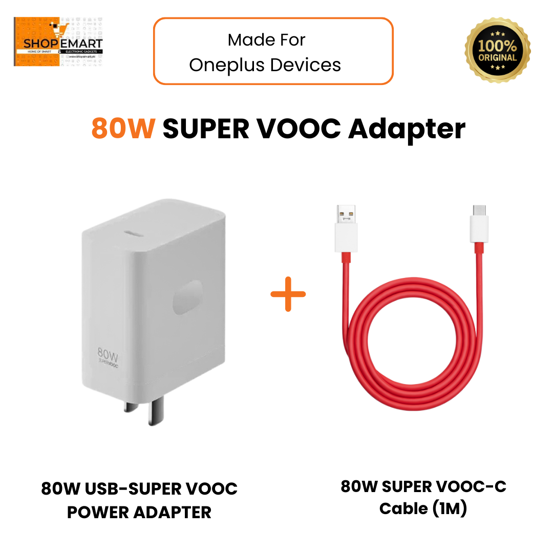 Premium Bundle: 80w OnePlus Supervooc with Supervooc supported Cable ...