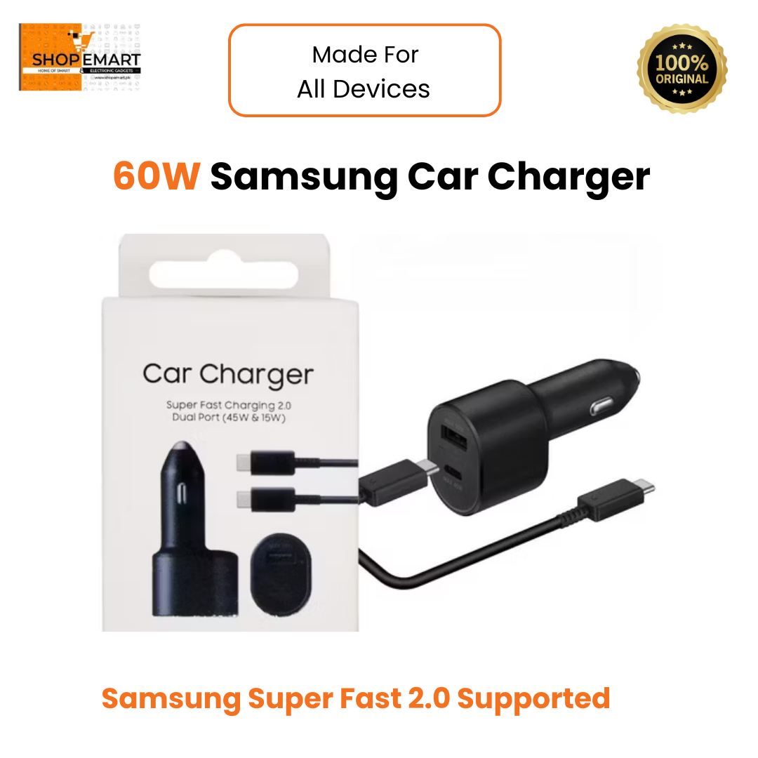 Samsung Car Charger | Super Fast With Supportable Cable – Shop E Mart